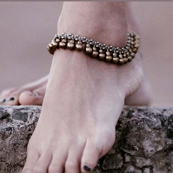 Jewelry | 2 Bali Brass Boho Anklet W Bells | Poshmark